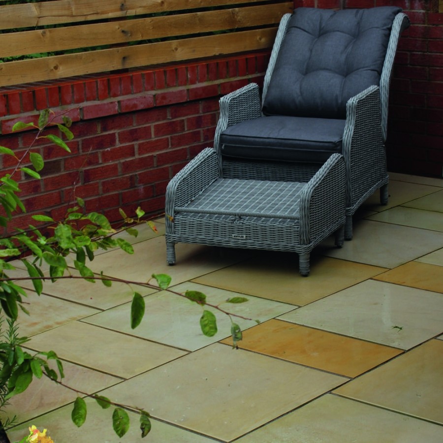 PATIO PAVERS - 'Premiastone' Ivory-Natural Sandstone with a Smooth Finish